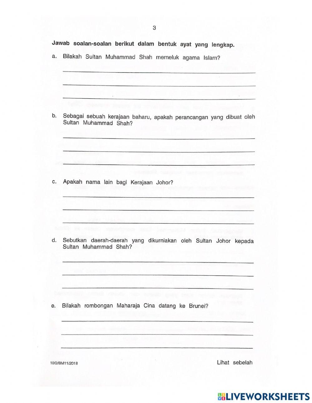 Ulangkaji SBA 1 Tahun 6 online exercise for | Live Worksheets