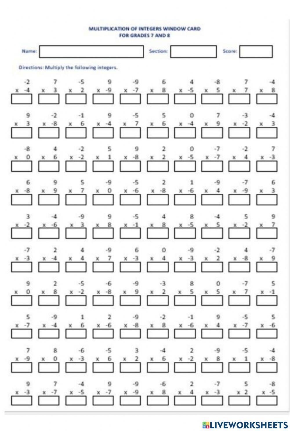 NUMAT DD CARDS G8 - MULTIPLICATION 2824365 | liway_28
