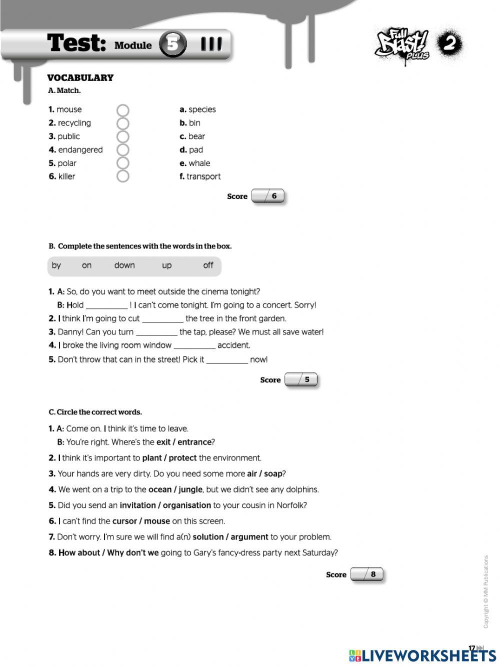 Full Blast 2 Module 5 online exercise for | Live Worksheets