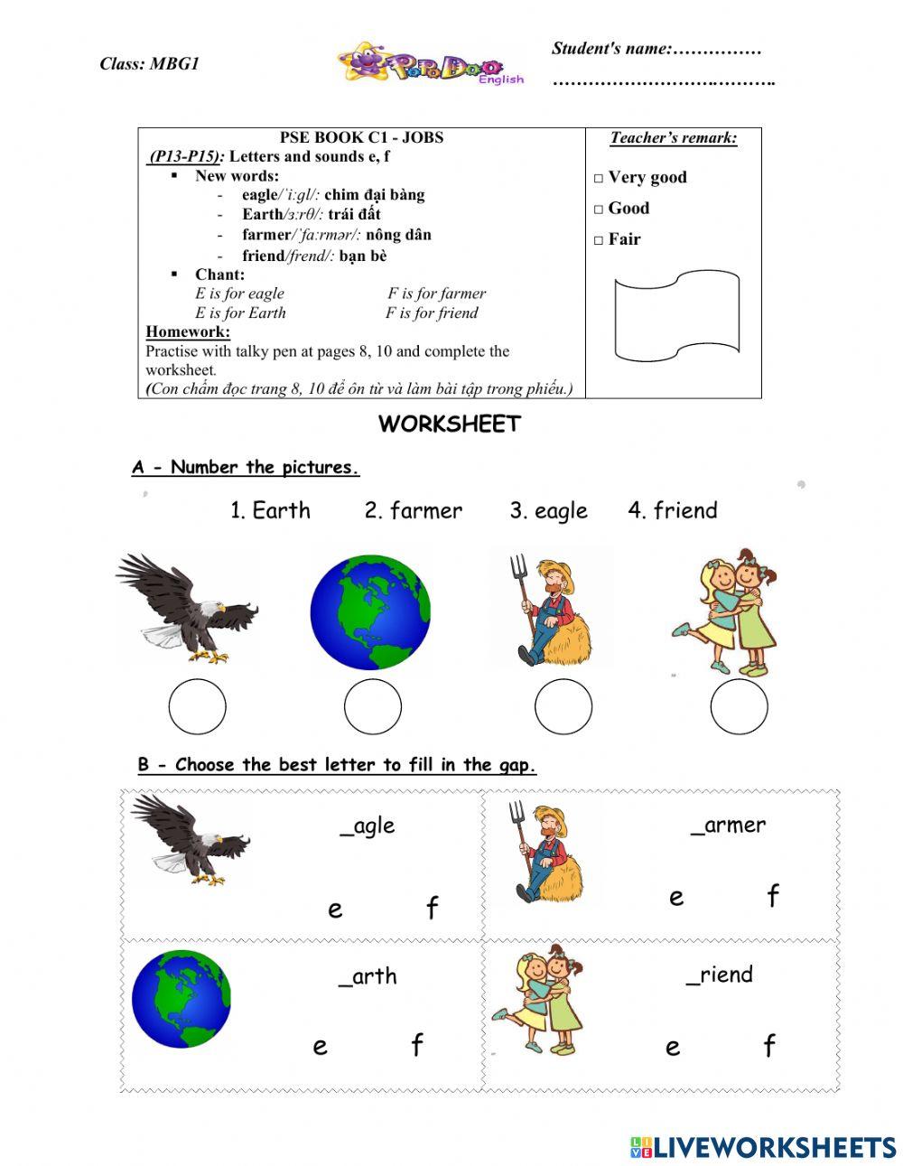 Pse c1 - p13,15 0745 | EllenPPD | Live Worksheets