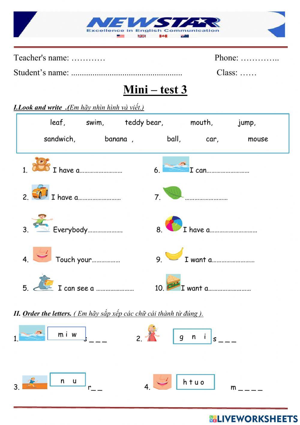 Mini Tes 3-HK2.G1 worksheet | Live Worksheets