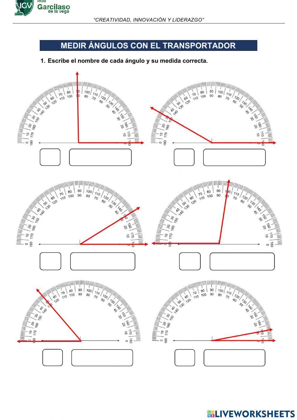 Angulos | LiveWorksheets | 1987879