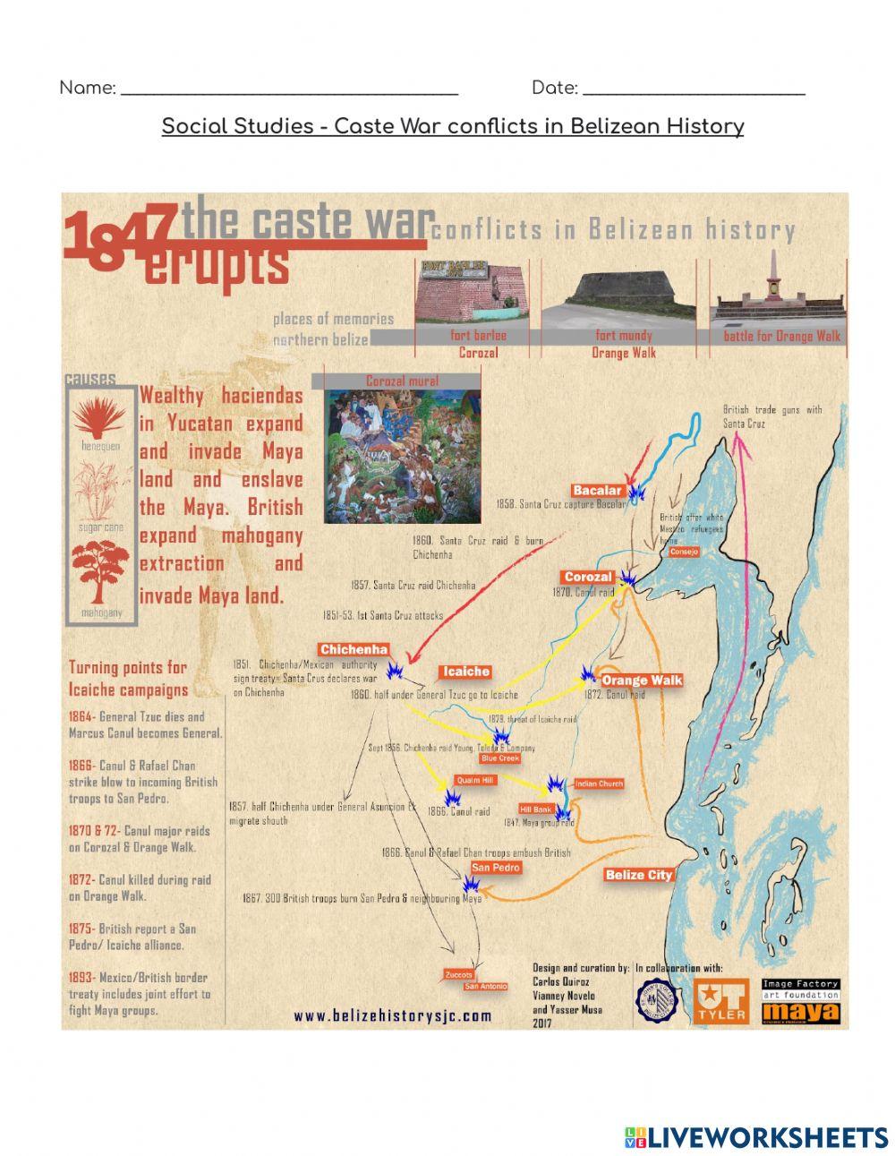 Caste War confl… | Free Interactive Worksheets | 5324725