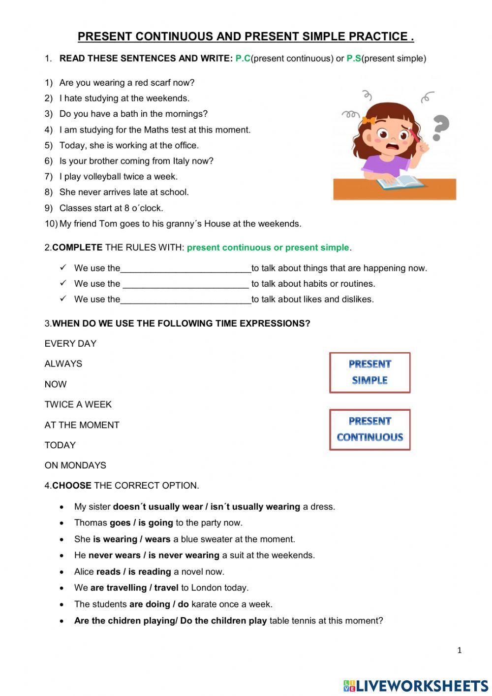 6861844 | PRESENT SIMPLE AND PRESENT CONTINUOUS REVISION