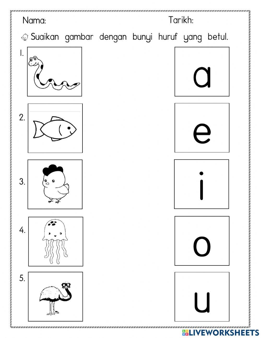 LATIHAN VOKAL TAHUN 1 online exercise for | Live Worksheets