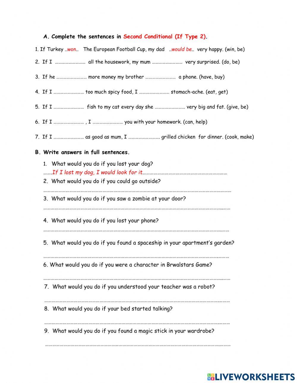 2nd Conditional online pdf activity | Live Worksheets