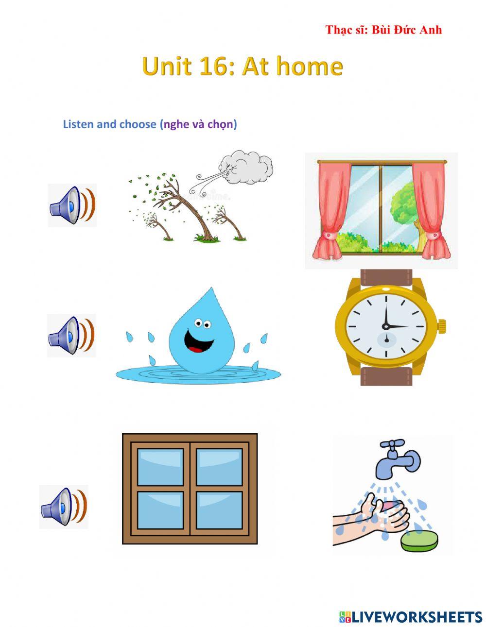 Unit 16: At home | Free Interactive Worksheets | 1989380