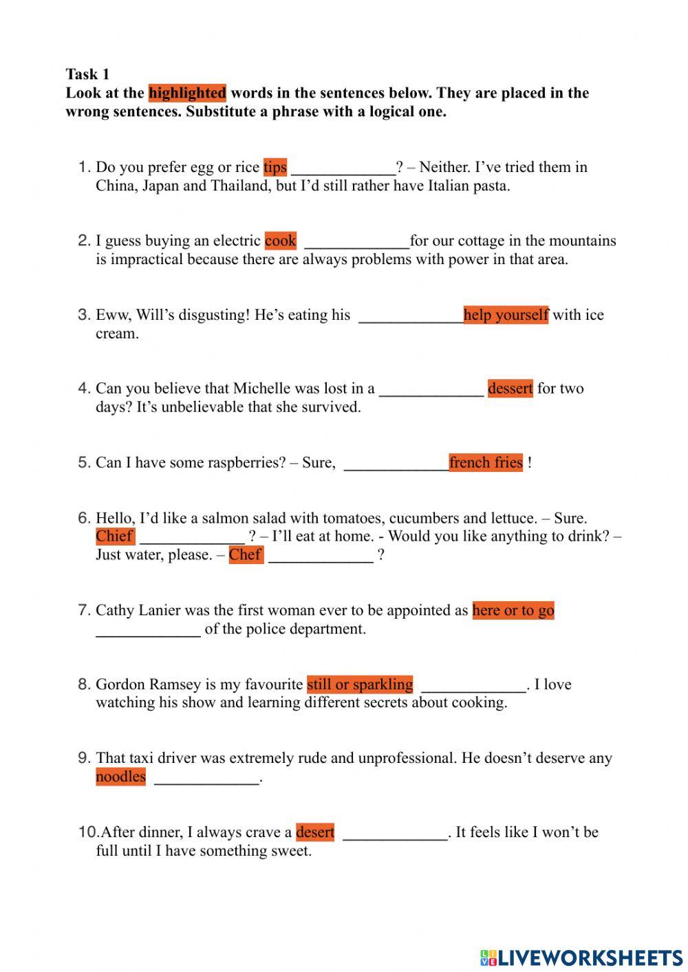 English B1 interactive worksheet | Live Worksheets