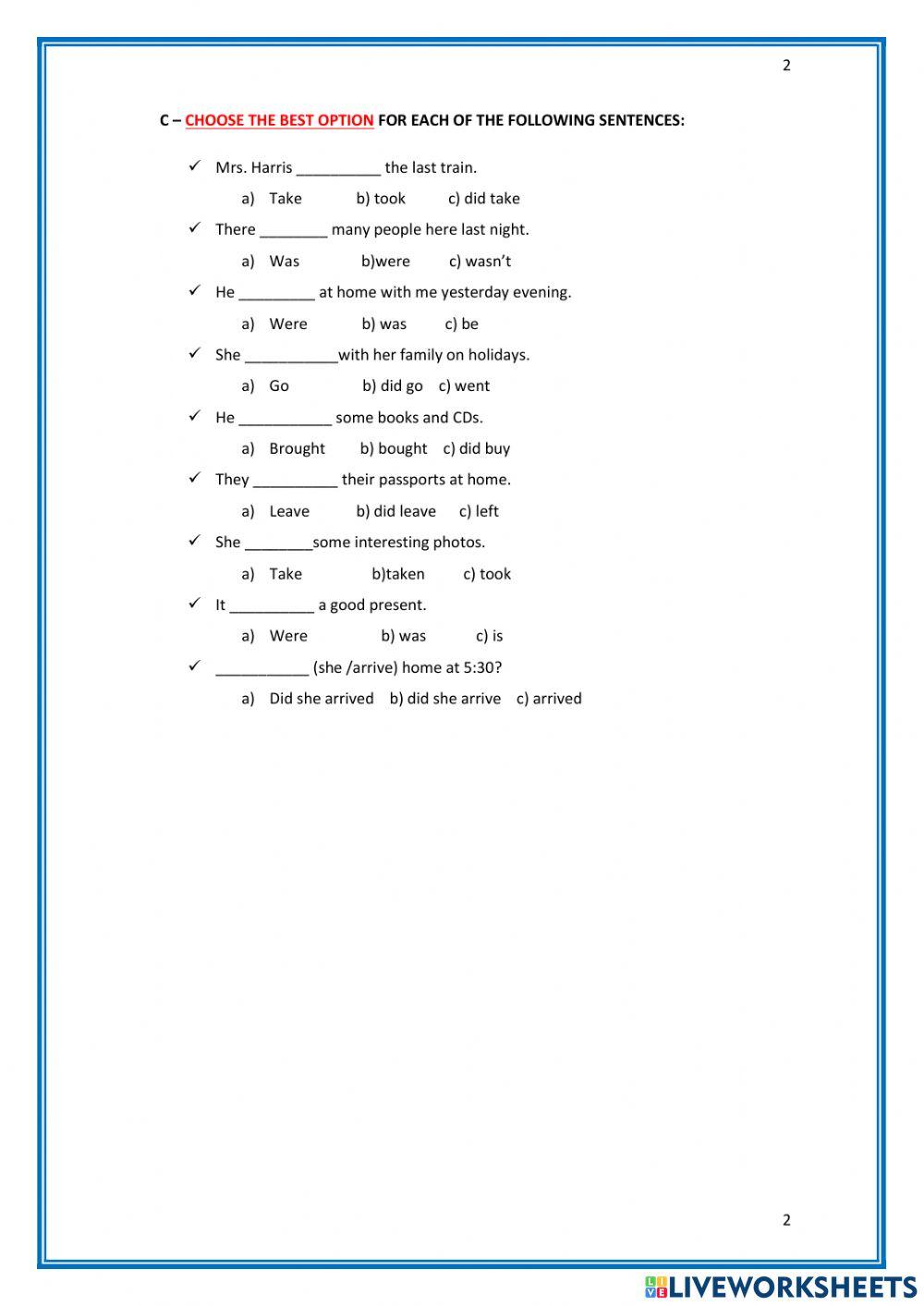 Past Simple | Free Interactive Worksheets | 6861985