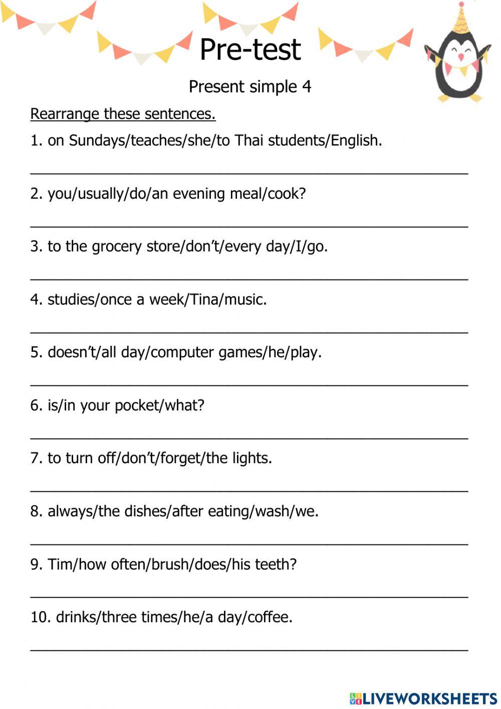 present simple 4 online exercise for | Live Worksheets