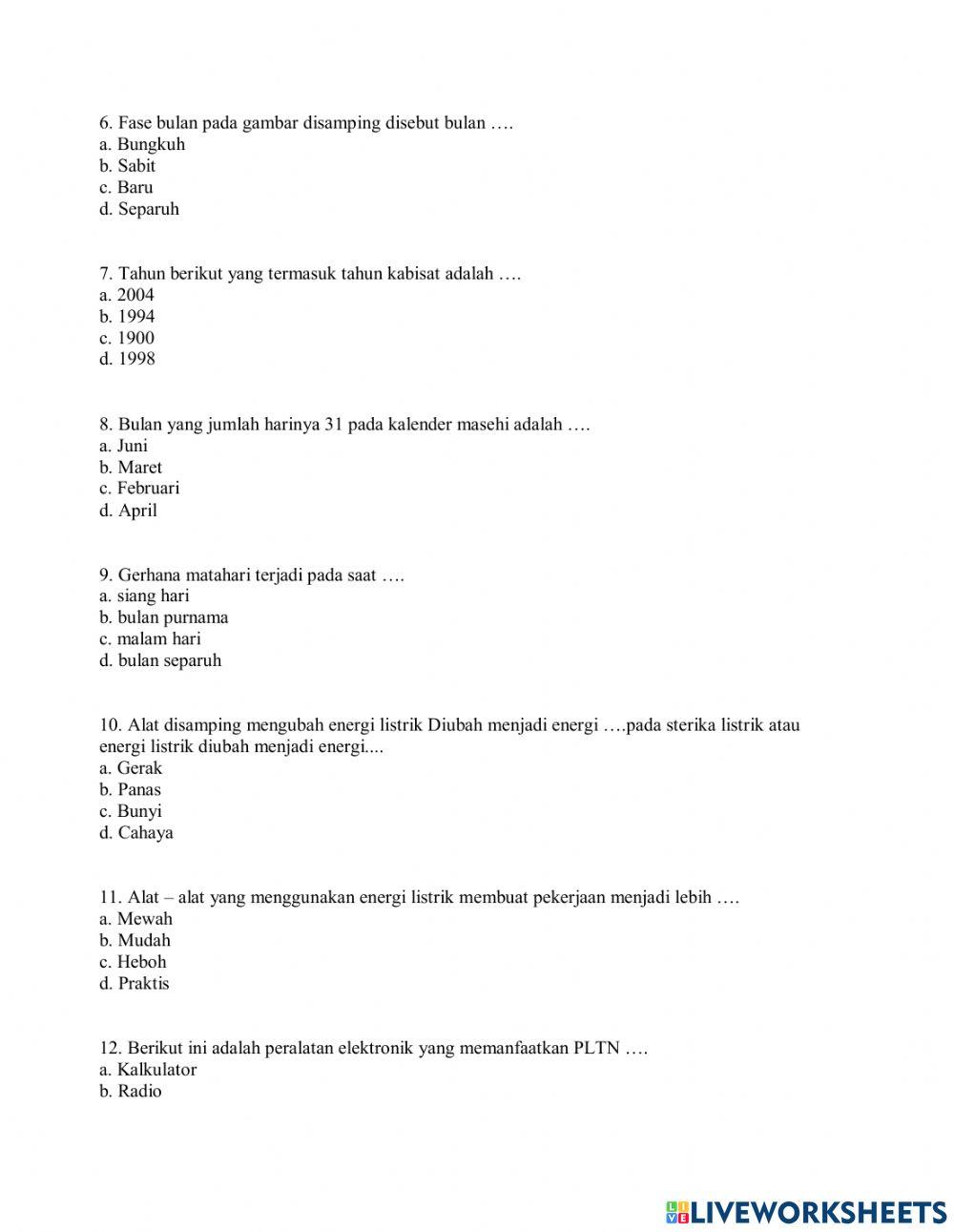 Pas 6 worksheet | Live Worksheets