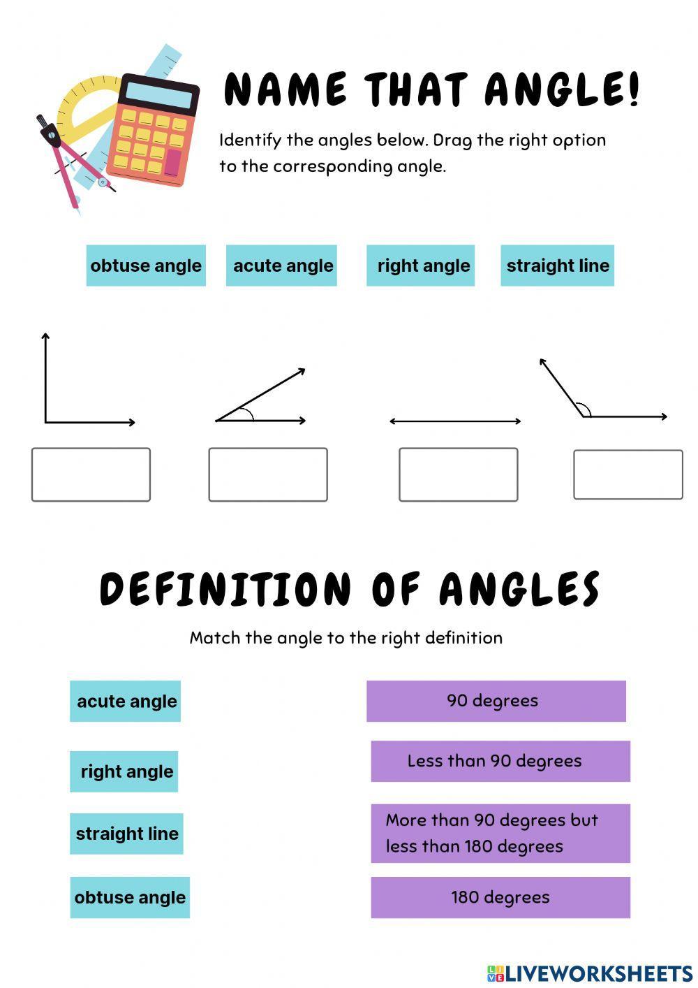 Identifying Ang… | Free Interactive Worksheets | 1990384