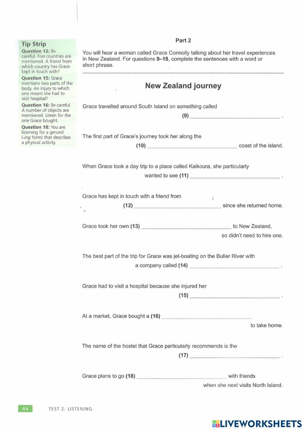 FCE Plus 2 - Test 2 - Listening 2 worksheet | Live Worksheets