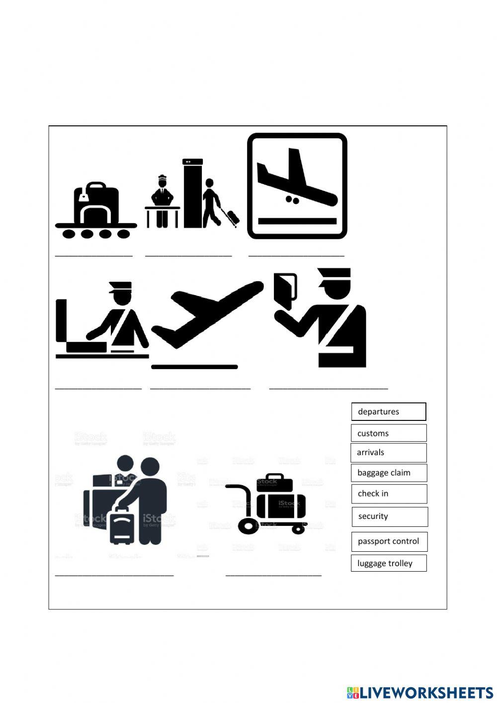 Airlines-Airport worksheet | Live Worksheets