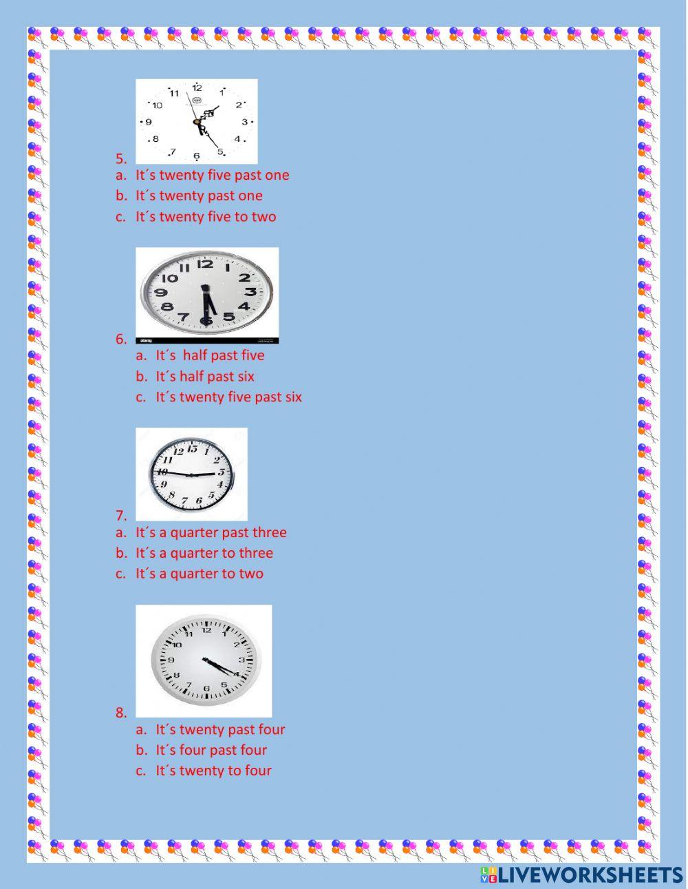 Time | ProfesoraKaren15 | Live Worksheets