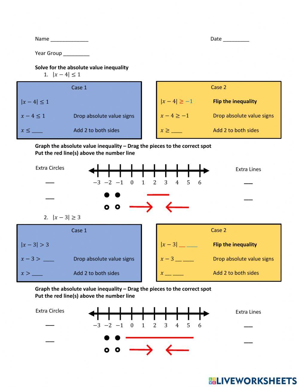 Absolute Value Inequality Number Line