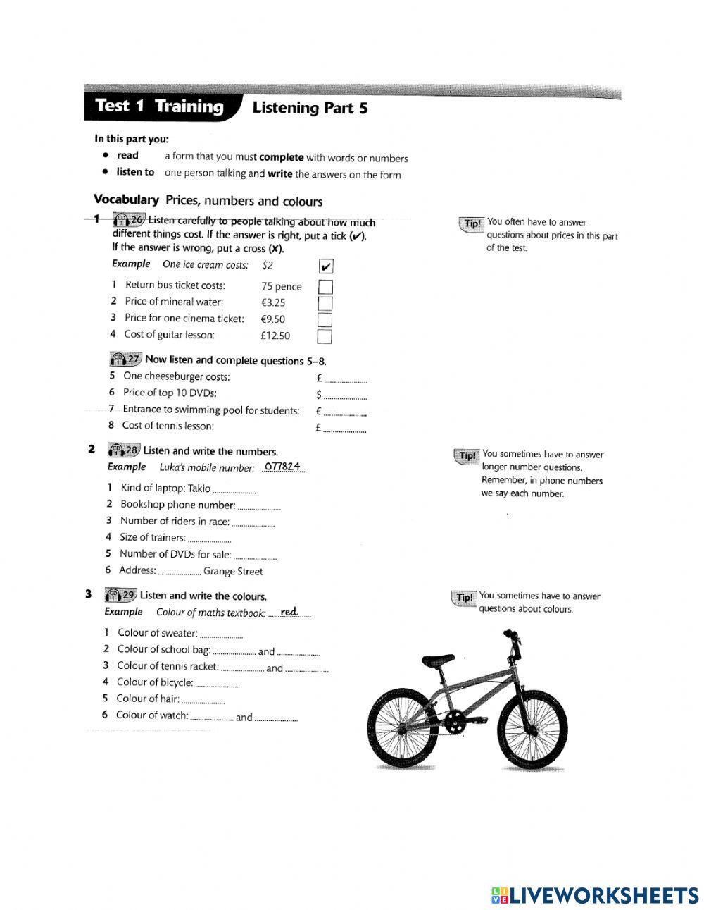 KET Trainers exercise for grade 7 | Live Worksheets