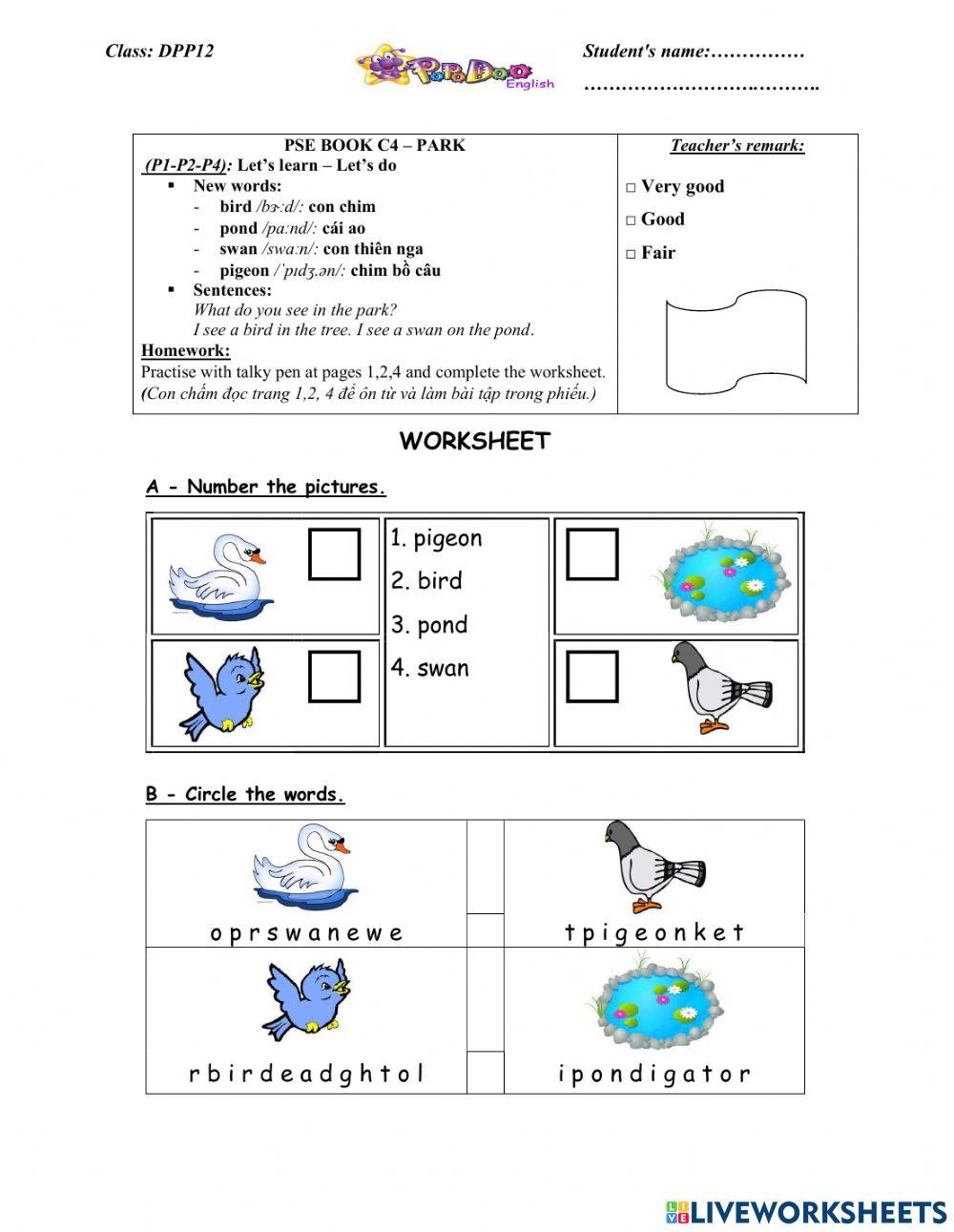 Pse c4 - p1,24 1991164 | EllenPPD | LiveWorksheets