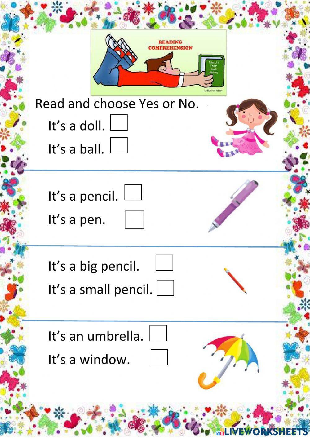 Reading Comprehension online exercise for 1st grade | Live Worksheets