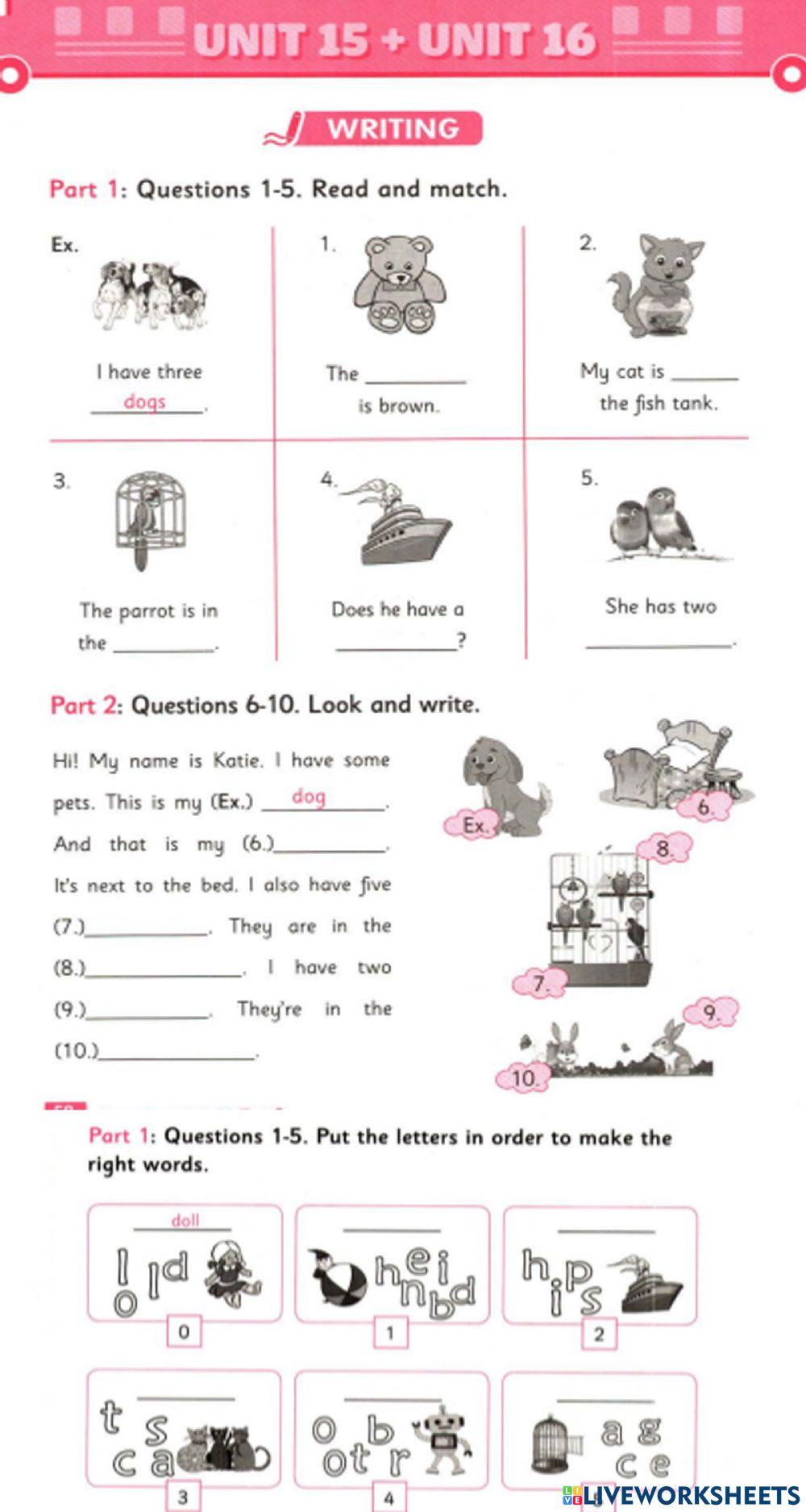 U15 u16 e3 - 1 worksheet | Live Worksheets