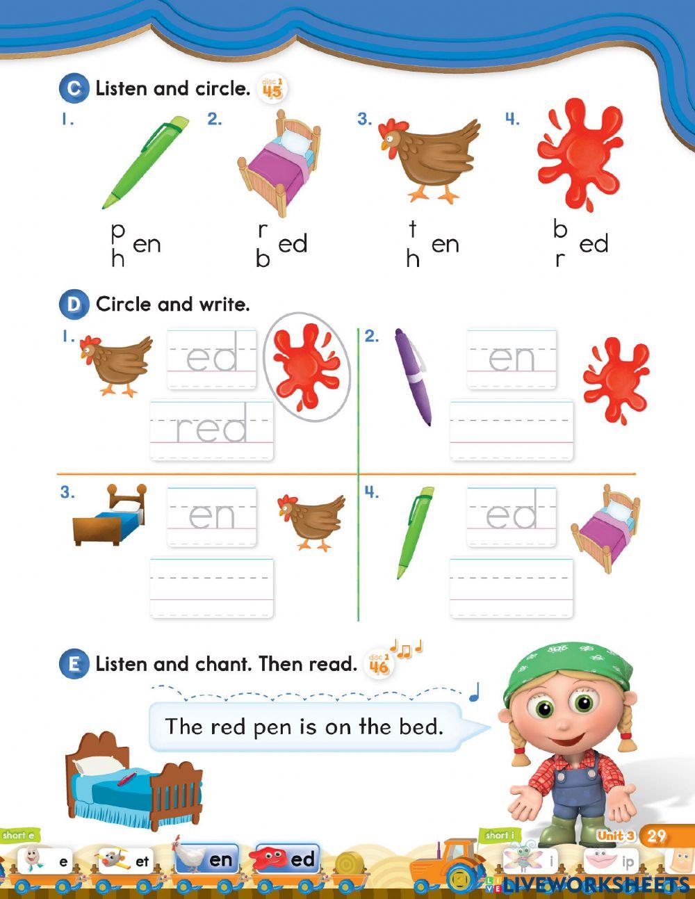 -en - -ed word family online exercise for | Live Worksheets