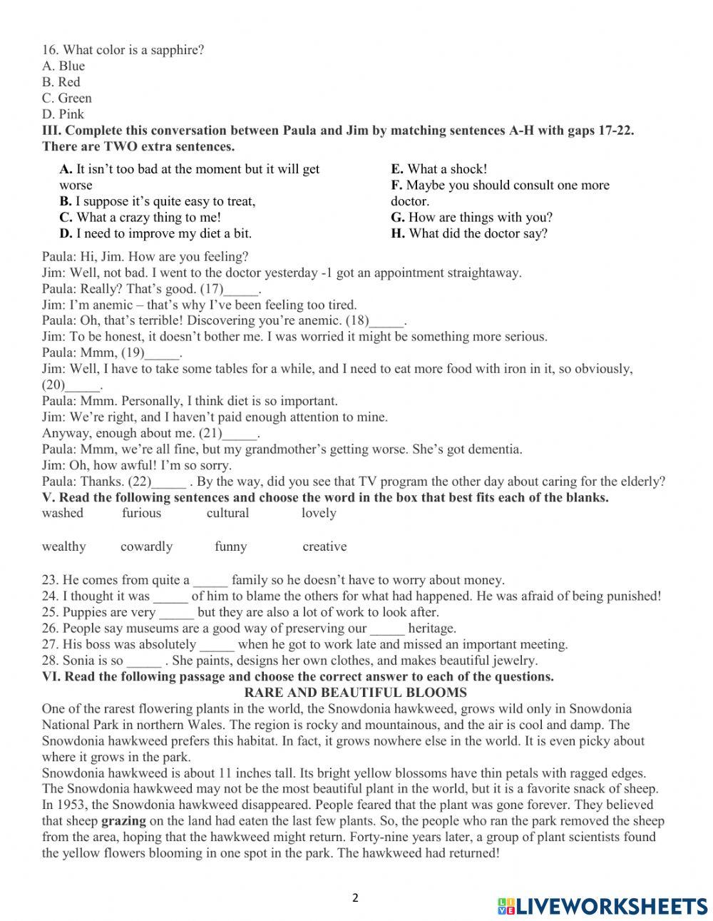 HW PRACTICE 3 online exercise for | Live Worksheets