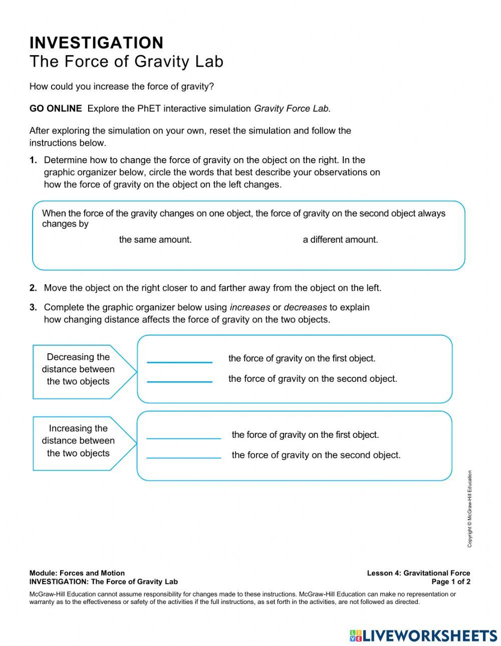 Lesson 4 - Phet investigation online exercise for | Live Worksheets