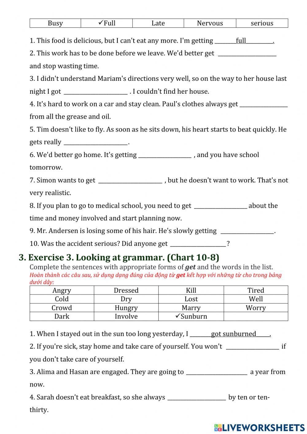 Chapter 10-part 4- fundamentals of english worksheet | Live Worksheets