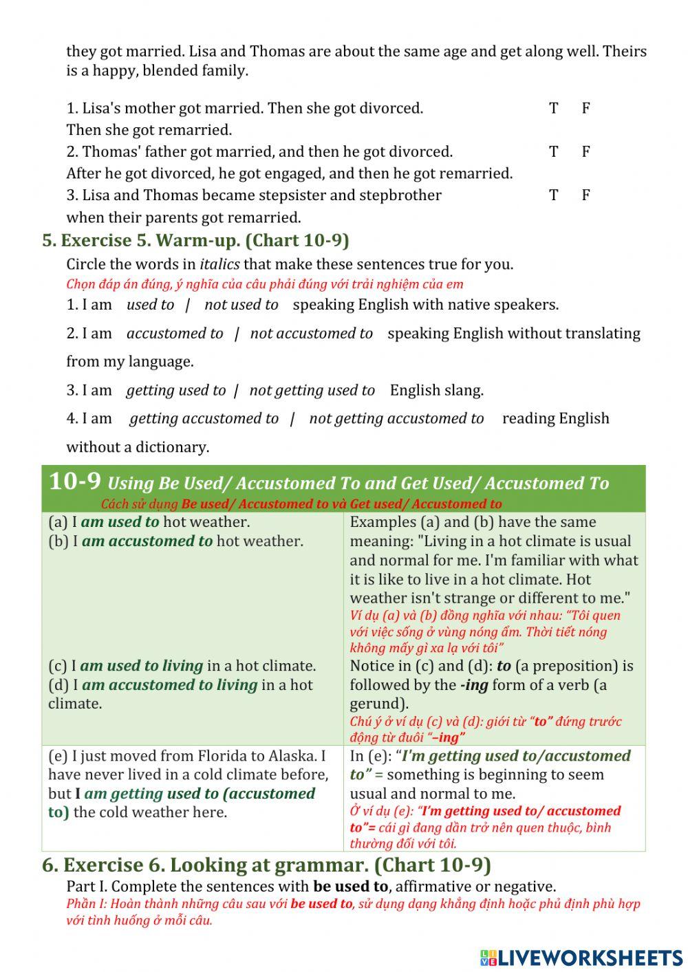 Chapter 10-part 4- fundamentals of english worksheet | Live Worksheets