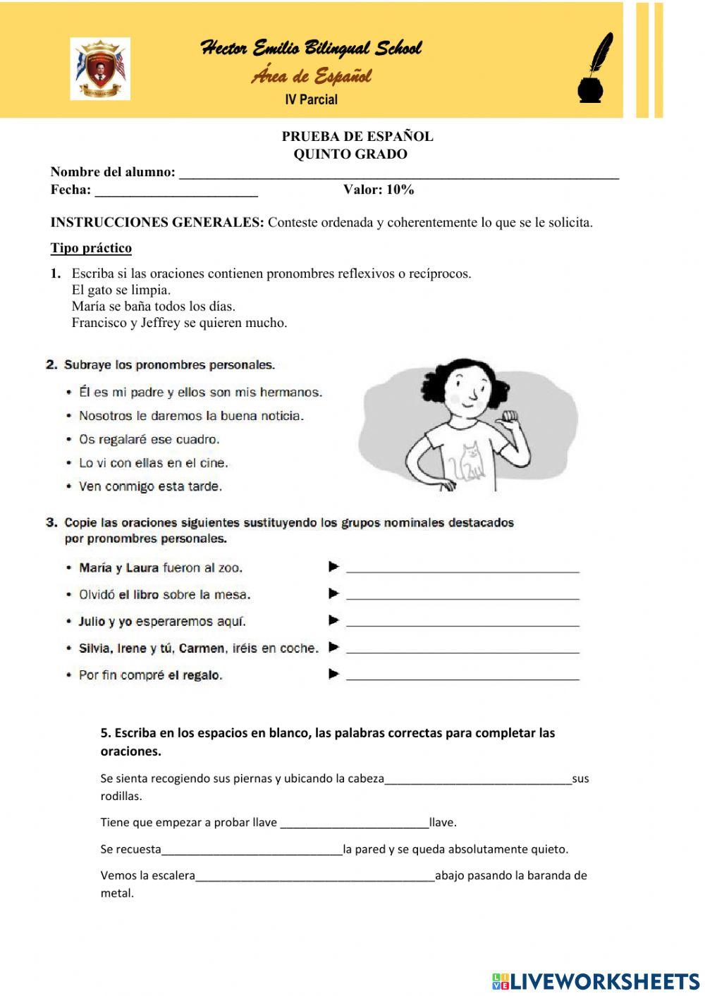 Español IV quinto online exercise for | Live Worksheets