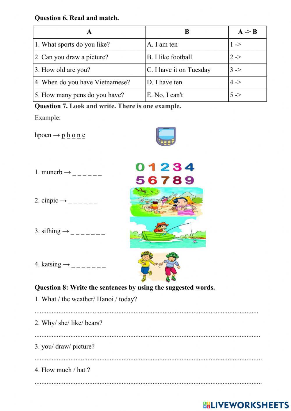 Grade 4 test 10 worksheet | Live Worksheets
