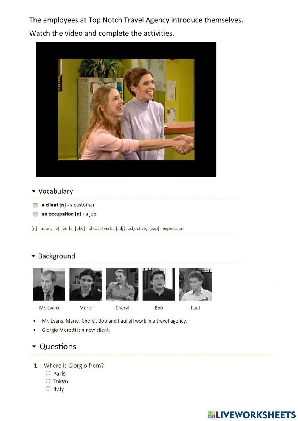 Introductions | Free Interactive Worksheets | 6872139