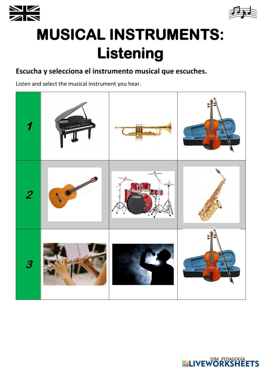 MUSICAL INSTRUM… | Free Interactive Worksheets | 2029706