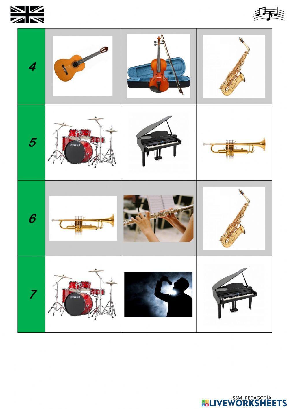 MUSICAL INSTRUM… | Free Interactive Worksheets | 2029706