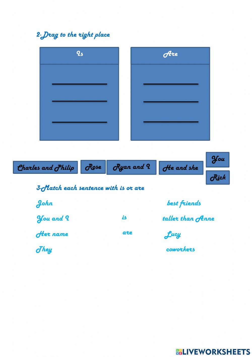 VERB TO BE online exercise for Grade 6 | Live Worksheets