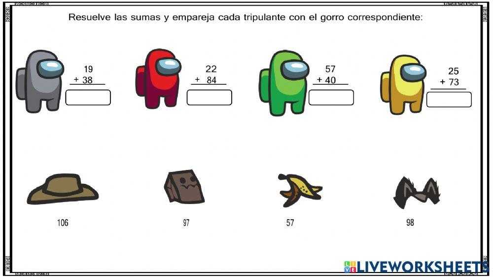 Sumas online exercise for 1º | Live Worksheets
