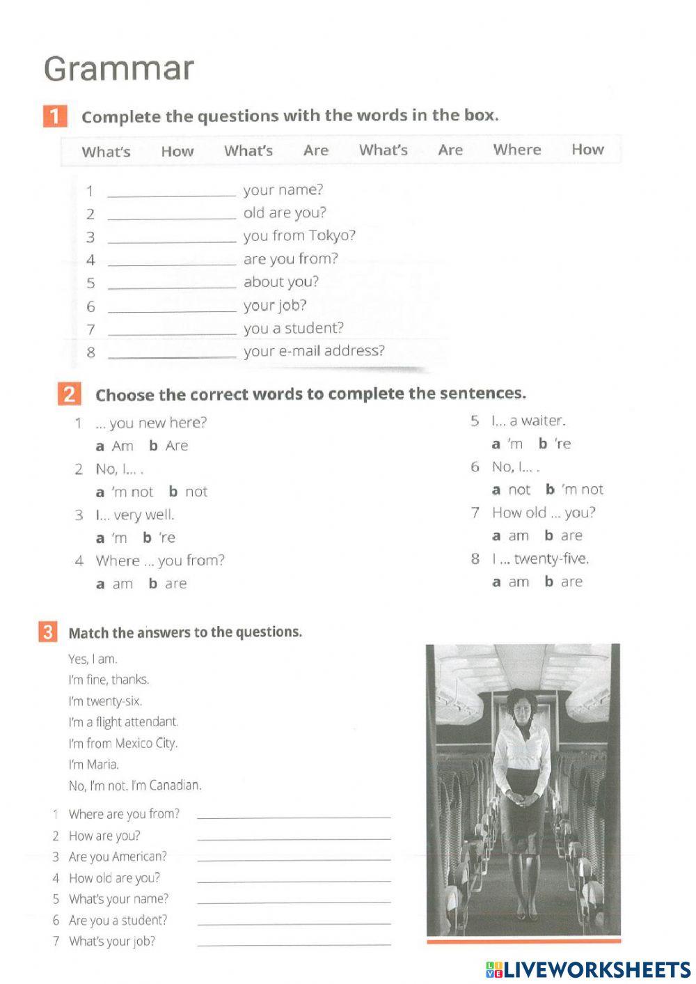 Grammar online exercise for ESL 1 | Live Worksheets