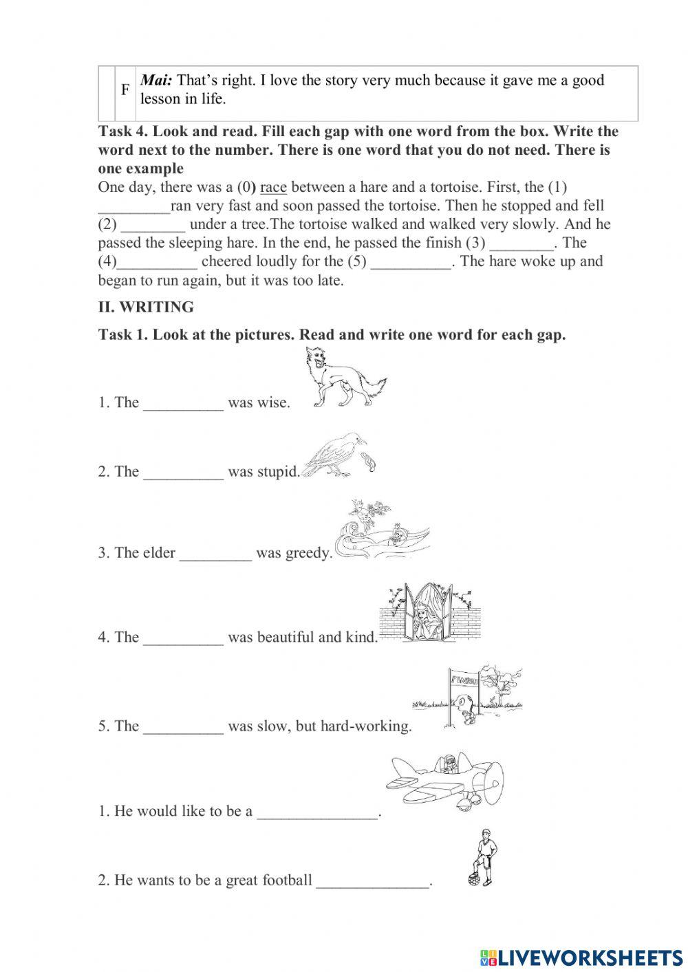 U 14,15- g5- reading and writing worksheet | Live Worksheets