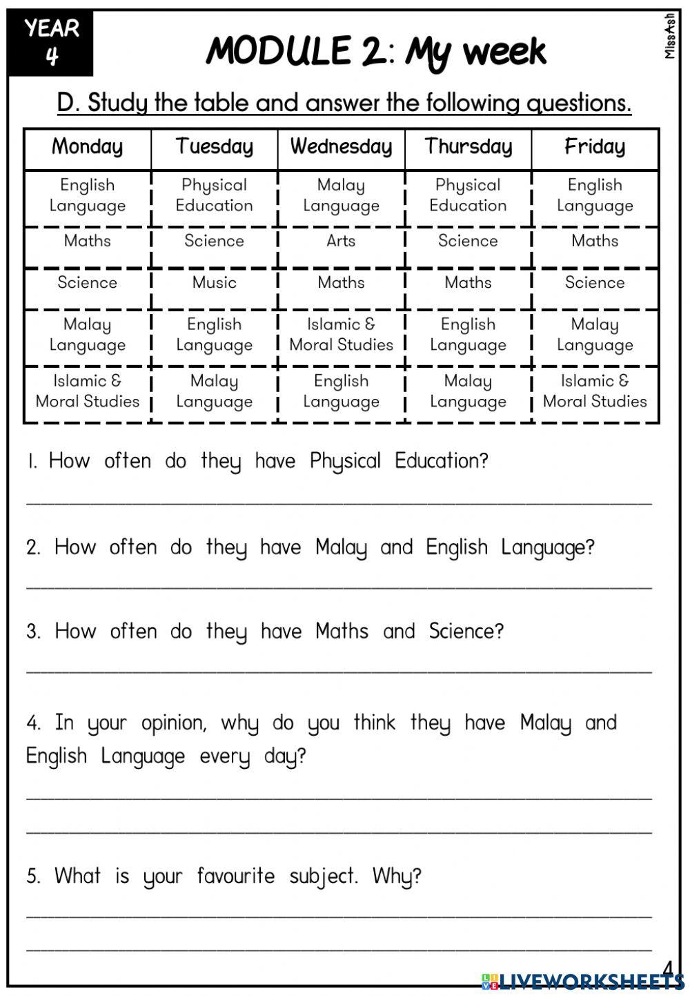 Year 4 - Unit 2 Quiz online exercise for | Live Worksheets