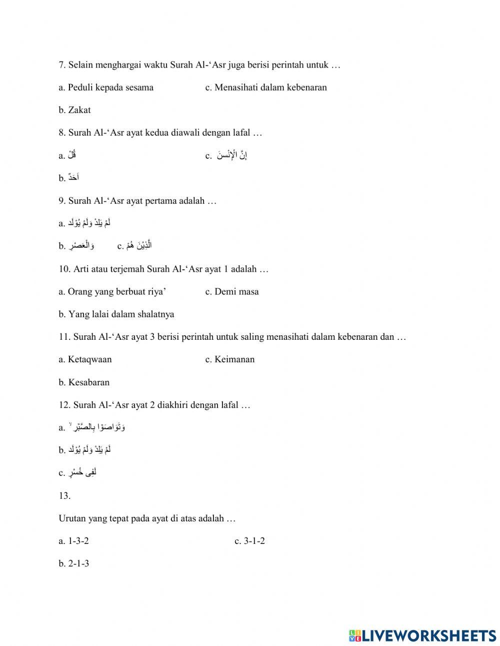 Surat al asr 2030344 | NOR ASIYAH,S.Pd.I | Live