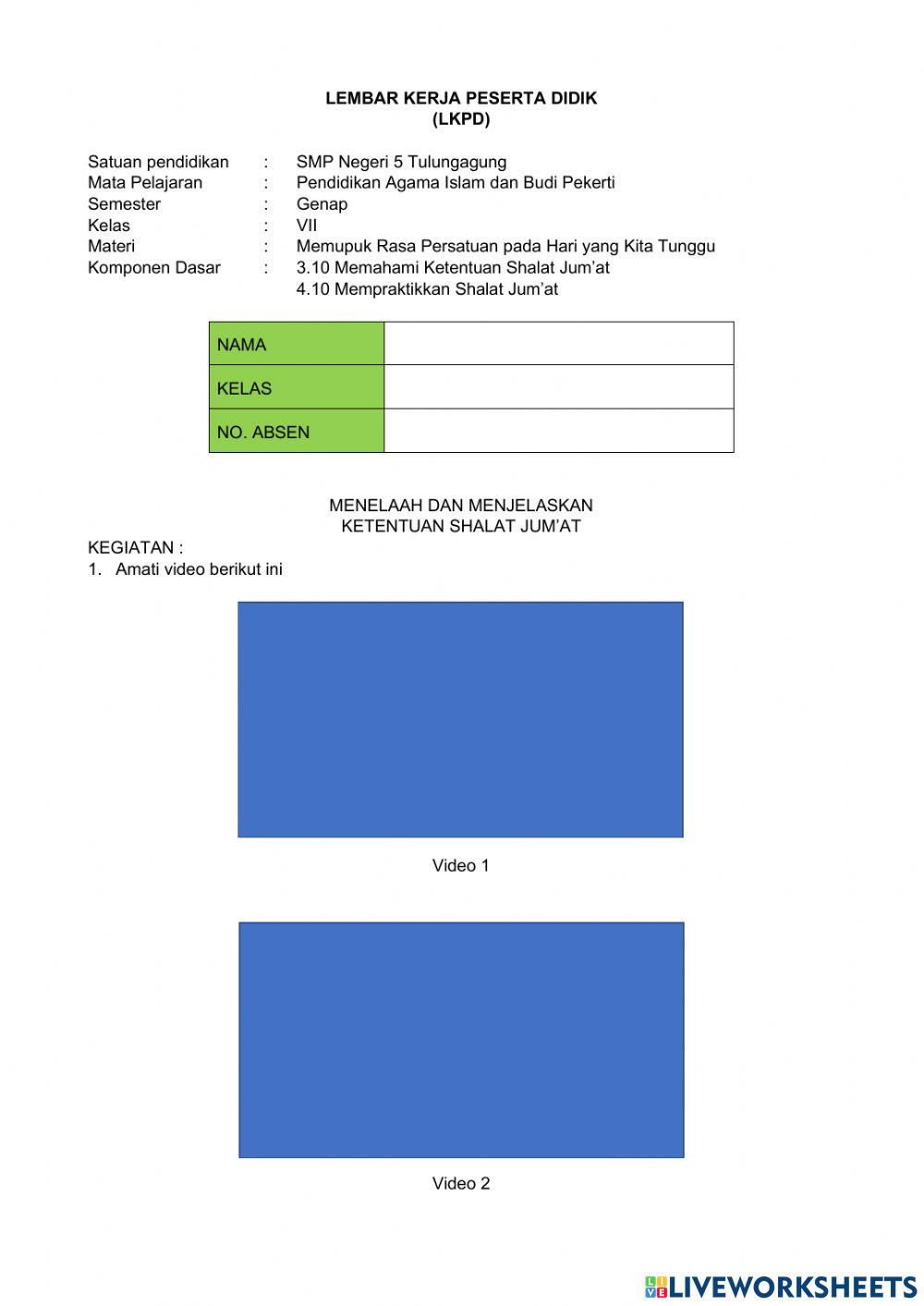 Lkpd paibp shol… | Free Interactive Worksheets | 2030515