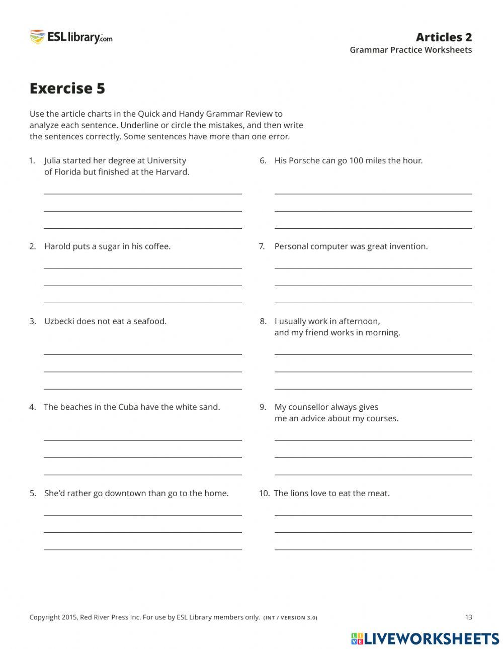Articles- Group Discussion online exercise for | Live Worksheets