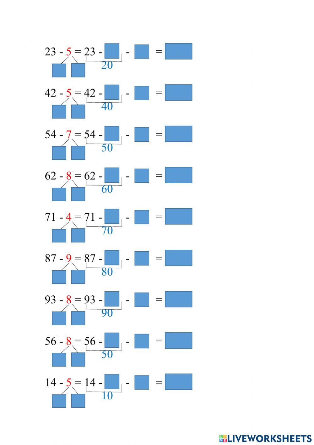 Atimtis dalimis worksheet | Live Worksheets