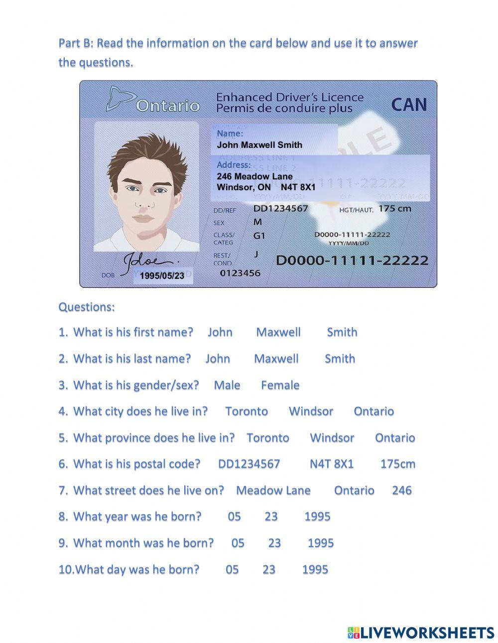 Forms Personal … | Free Interactive Worksheets | 2031401