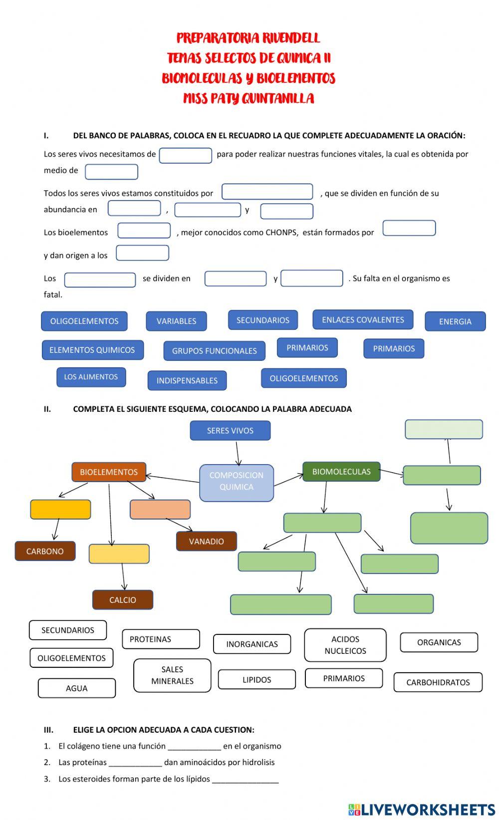 Quiz bioelement… | Free Interactive Worksheets | 2031664