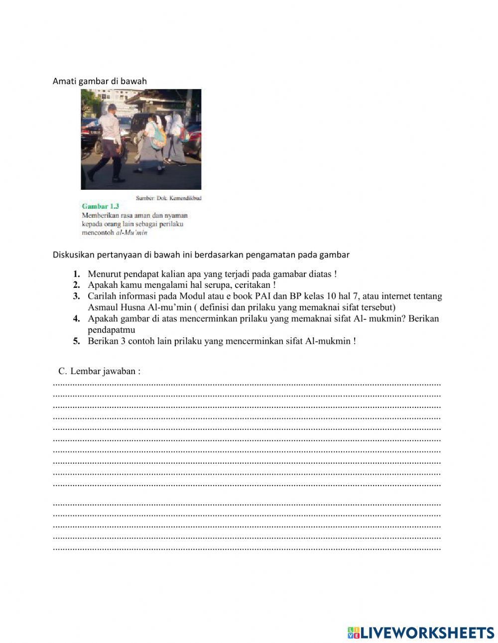 Lkpd interaktif PAI worksheet | Live Worksheets