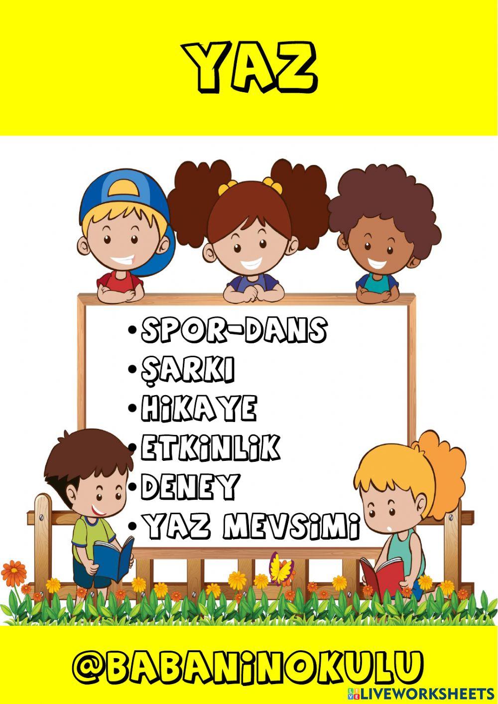 YAZ MEVSİMİ online exercise for | Live Worksheets