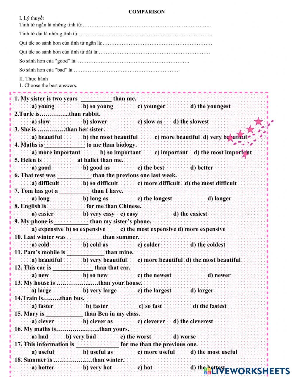 Lop 3- comparison 2032086 | Lê Thị Thúy | Live