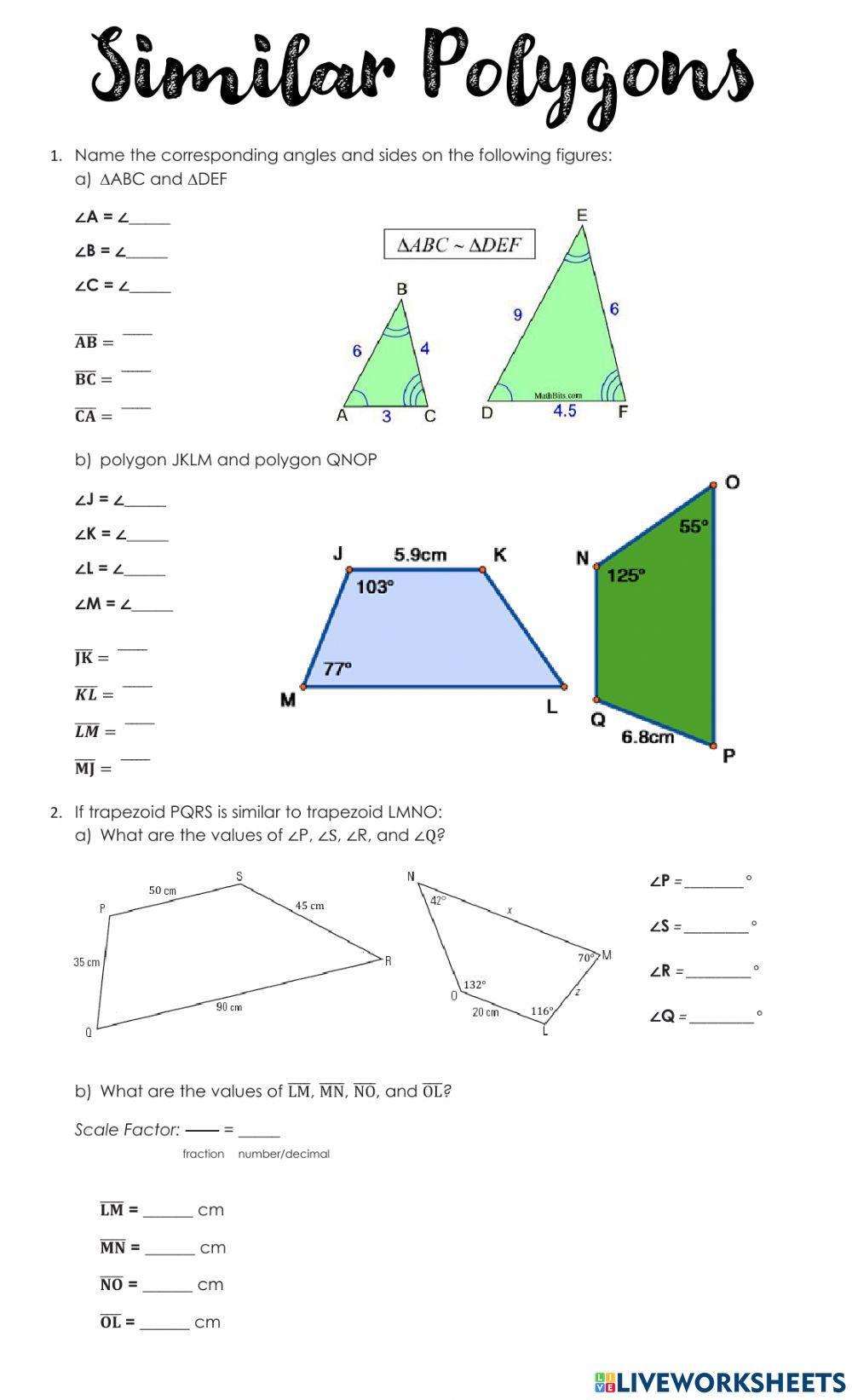 Similar Polygons Similar Polygons
