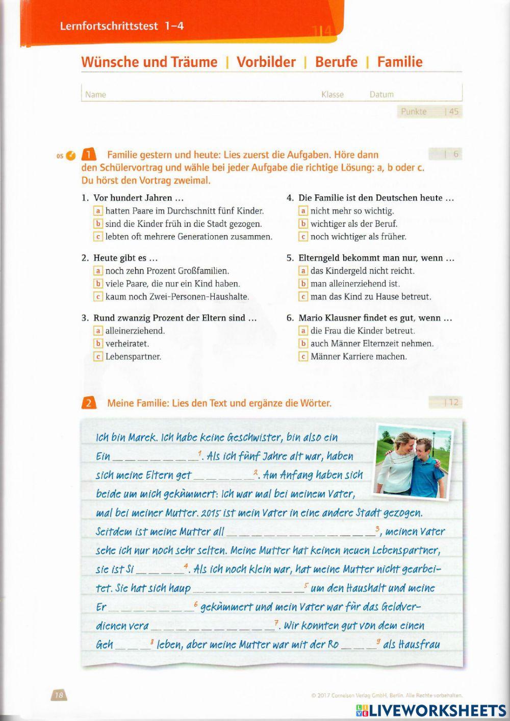 Prima plus B1.1-L. 4 online exercise for | Live Worksheets